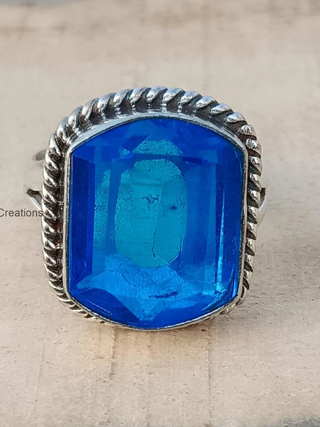 Blue Topaz Gemstone Ring, Handmade Ring, 925 Sterling Silver Ring ...