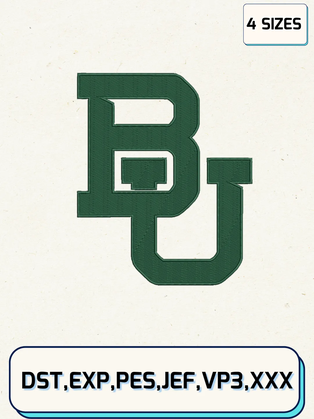 Baylor Bears Mascot Embroidery Design Files, NCAA Logos Embroidery ...
