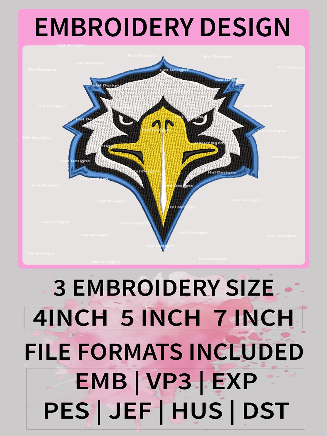 NCAA Morehead State Eagles Embroidery File, 3 Sizes, 6 Formats, NCAA ...