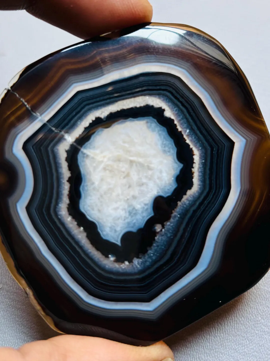 Black Banded Agate Cabochon Eyes: Fancy Gemstone, 16 Carat (20x15x10mm)