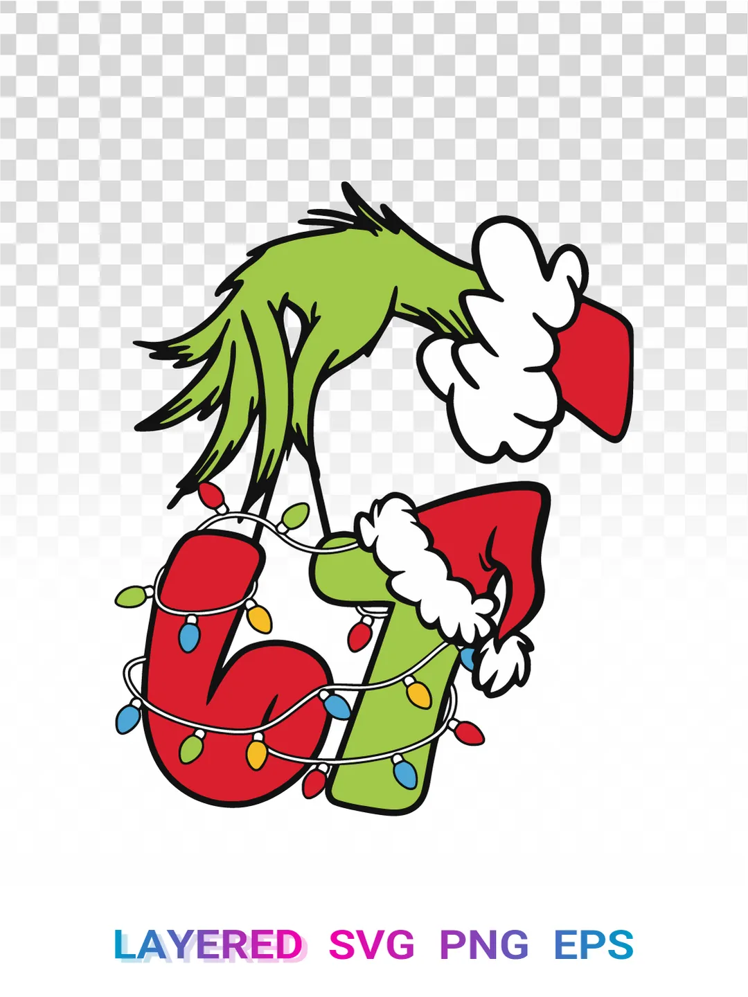 Grinch Six Seven PNG, Funny Christmas 6 7 SVG Meme Cricut