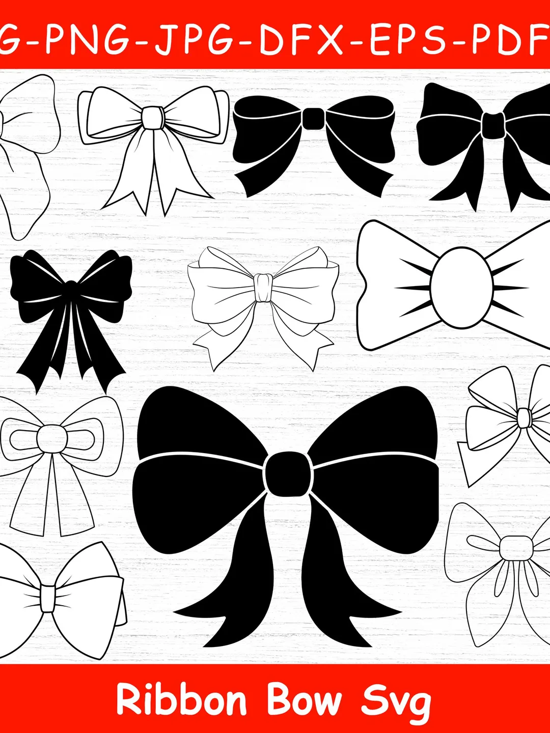 Ribbon Bow SVG | Cute Bow Cut File | Bow Outline SVG for Cricut ...