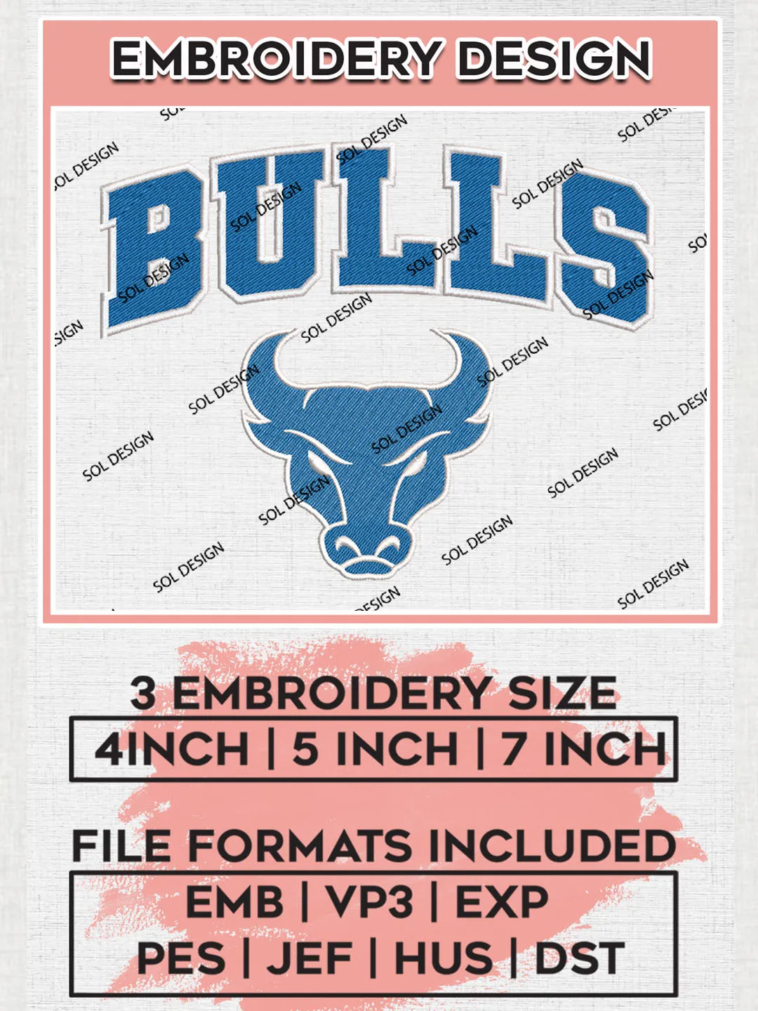 NCAA Bulls College Football Team Word Logo embroidery designs, NCAA ...