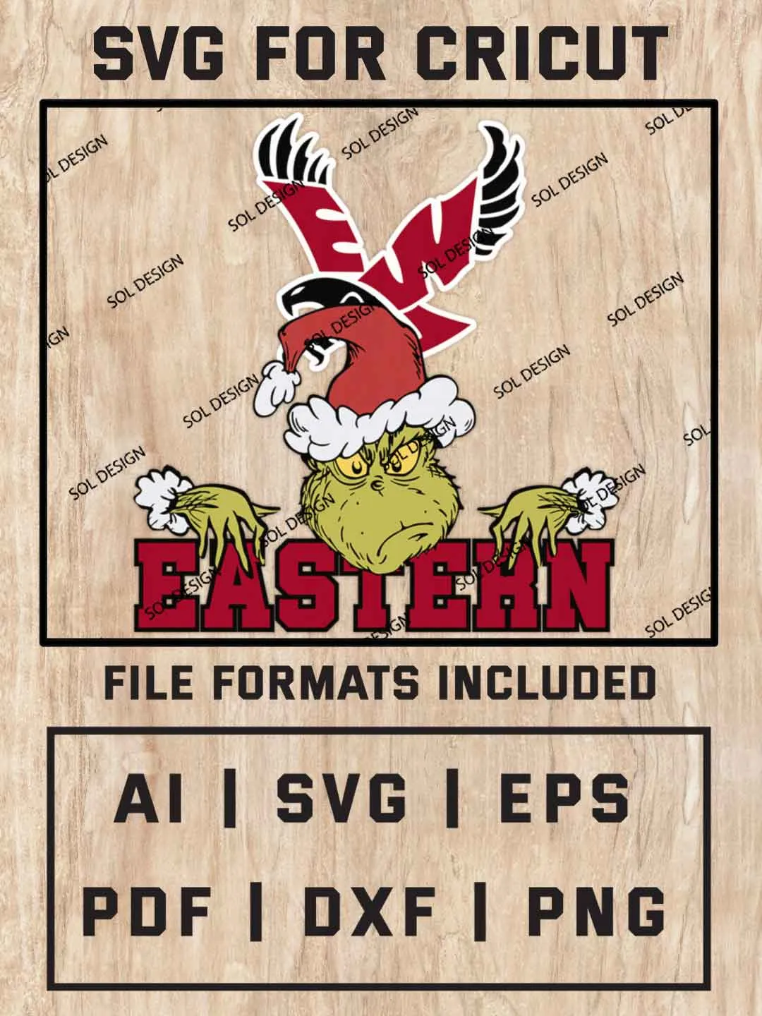 Grinch Eastern Washington Eagles SVG, NCAA SVG Design, NCAA EWU Eagles ...