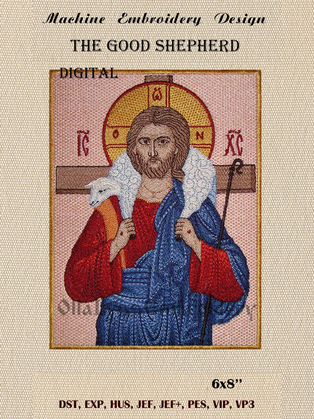 Jesus Christ machine embroidery design
