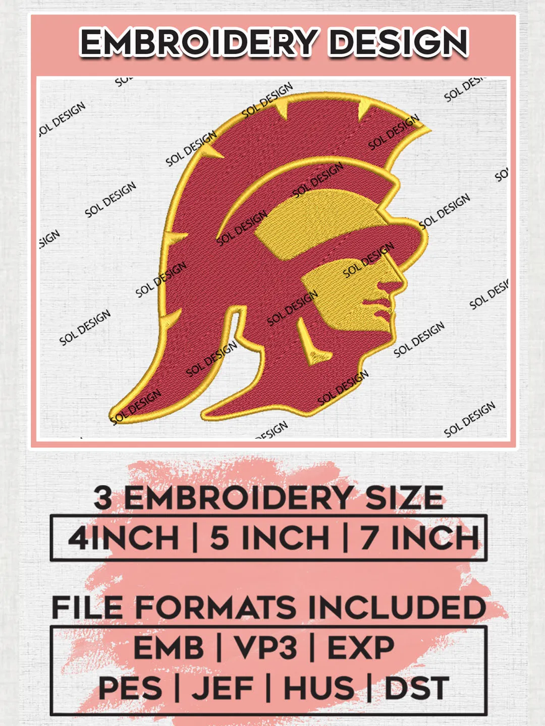 USC Trojans Mascot Embroidery Designs, NCAA Logo Embroidery Files, NCAA ...