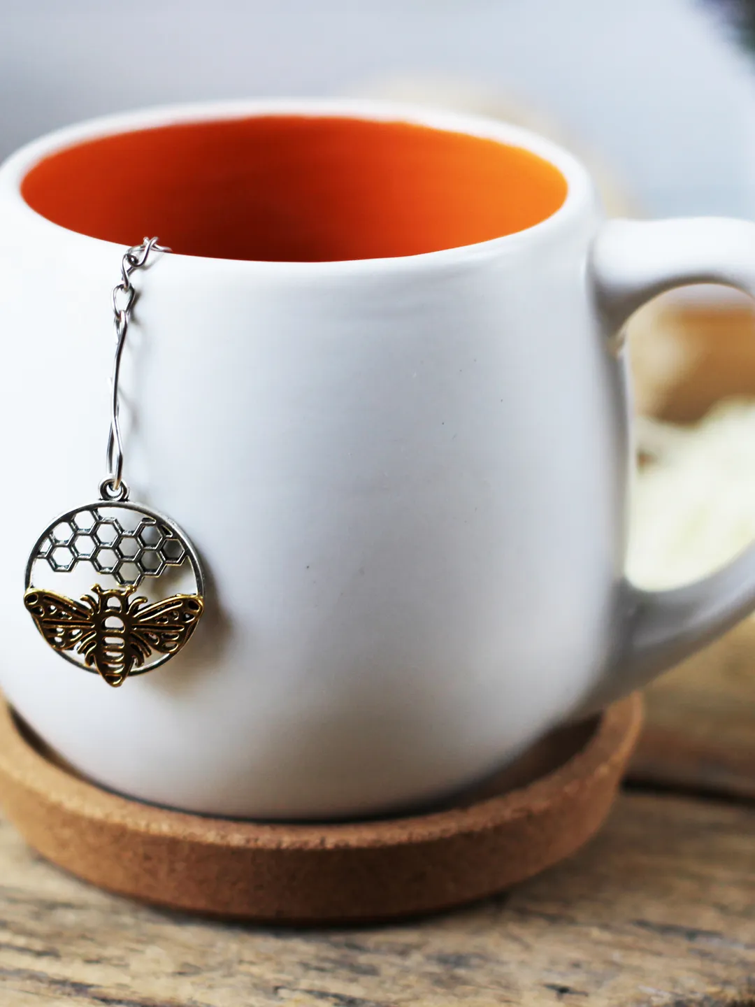 Honey bee tea infuser for herbal tea, Tea ball infuser charm bee with ...