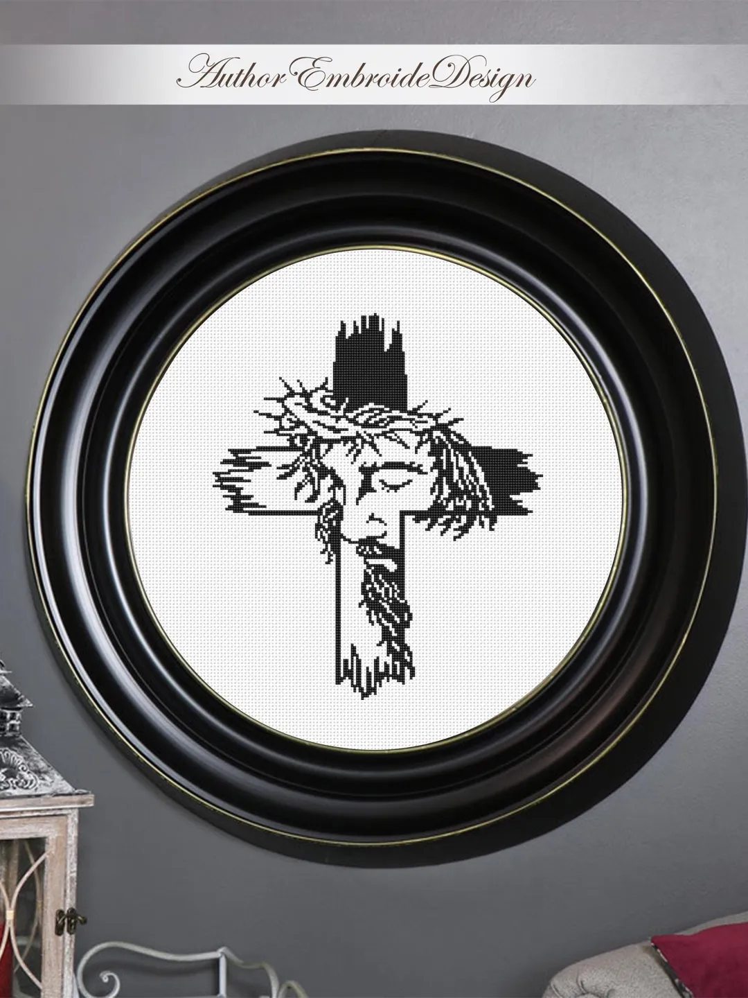 Religious cross with Jesus cross stitch pattern PDF instant download ...
