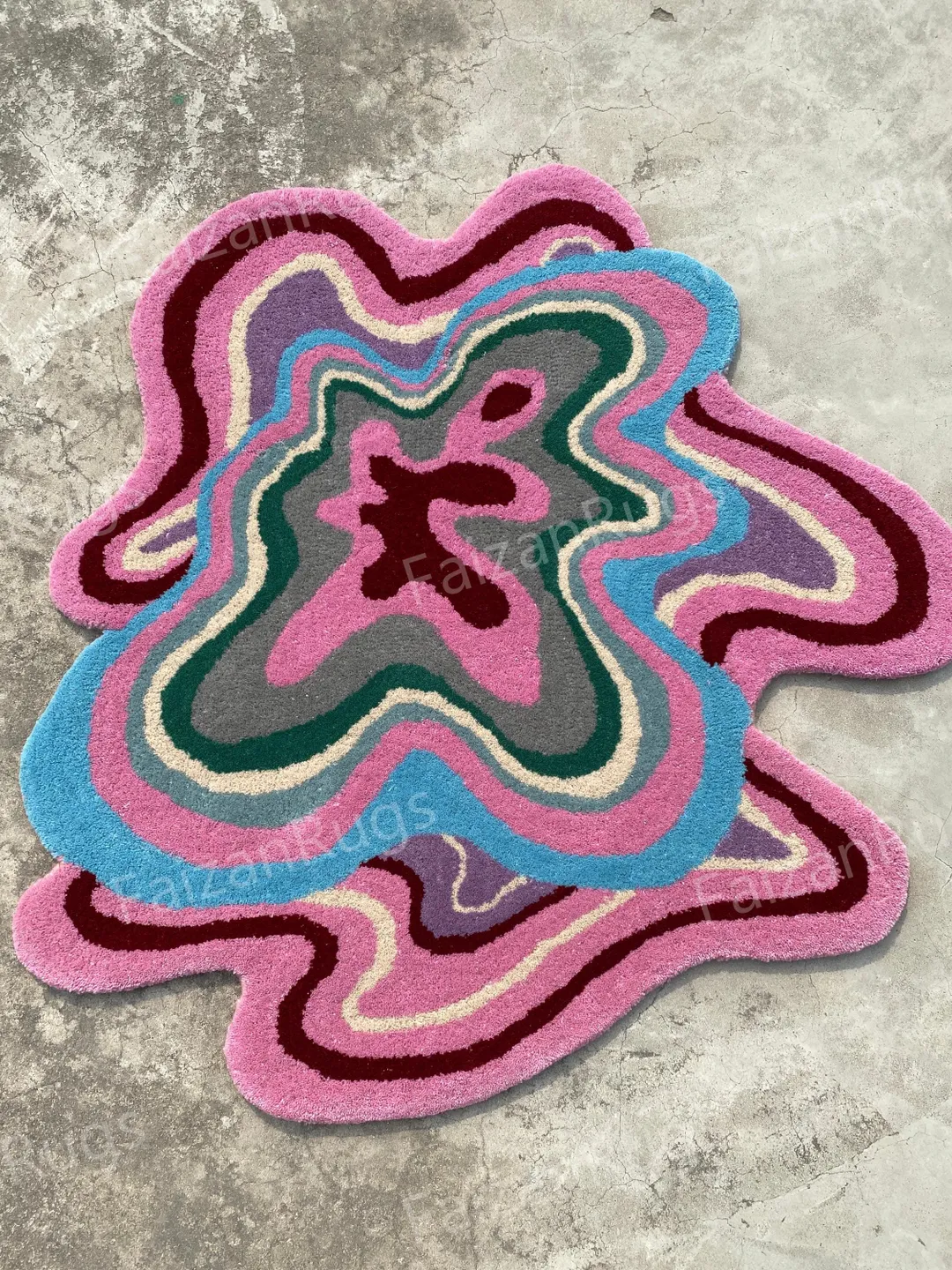 Funky rug, stunning pink rug, hand-tufted area rug, kitchen rug, living ...