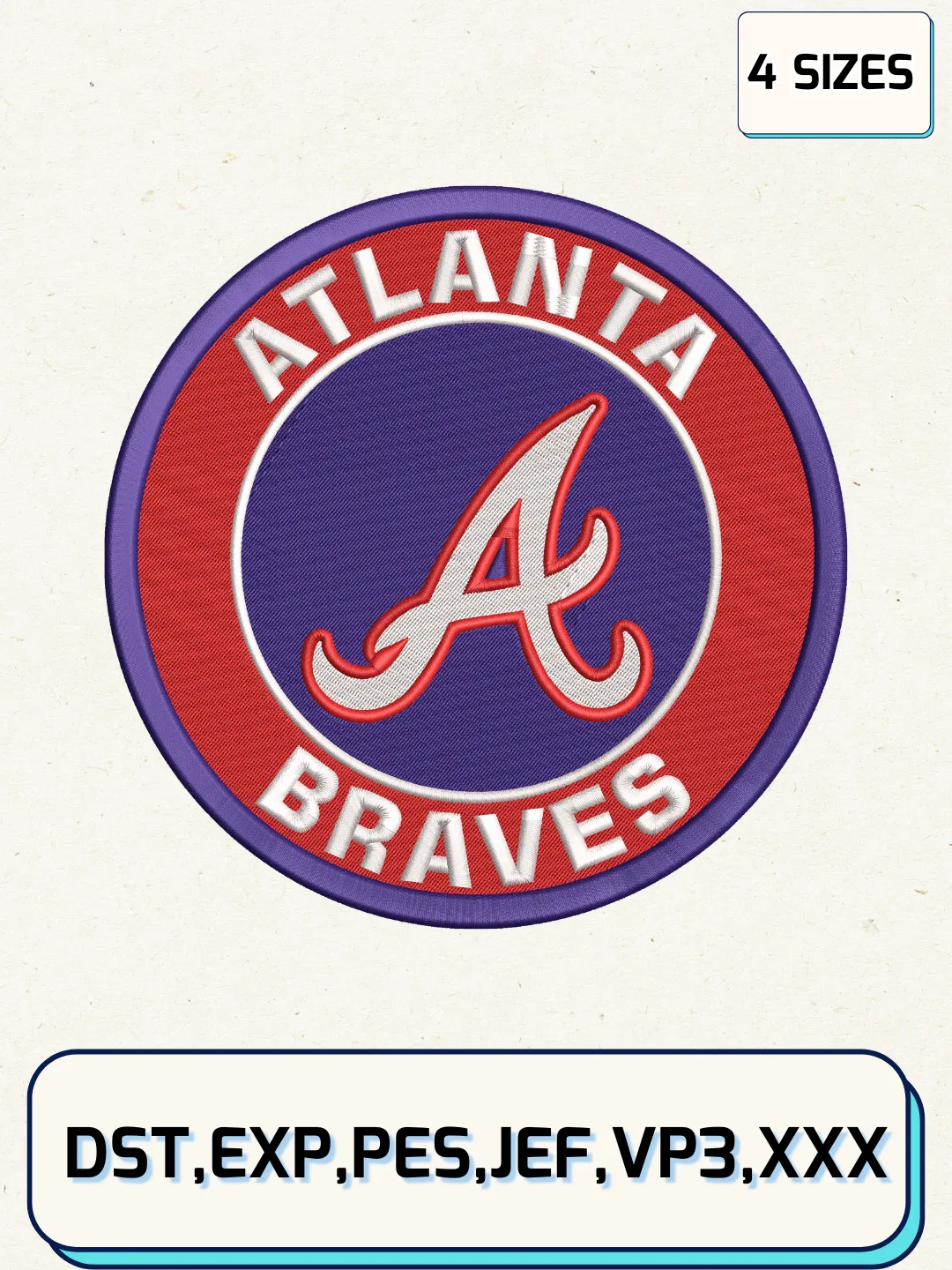 Atlanta Braves Logos Embroidery Design Files, MLB Logos Embroidery ...