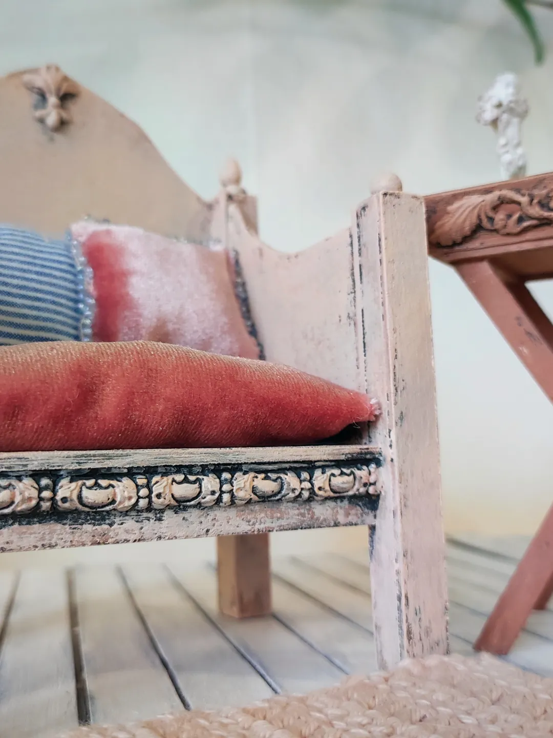 Dollhouse Furniture Set with armchair and accessories for dolls scale 1/6