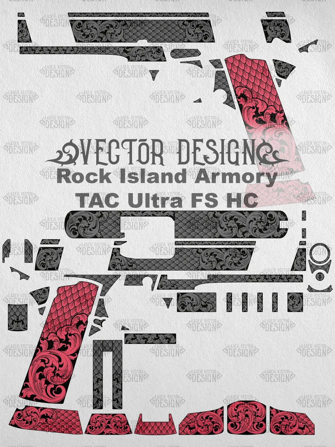 VECTOR DESIGN Rock Island Armory TAC Ultra FS HC Scrollwork and snake ...