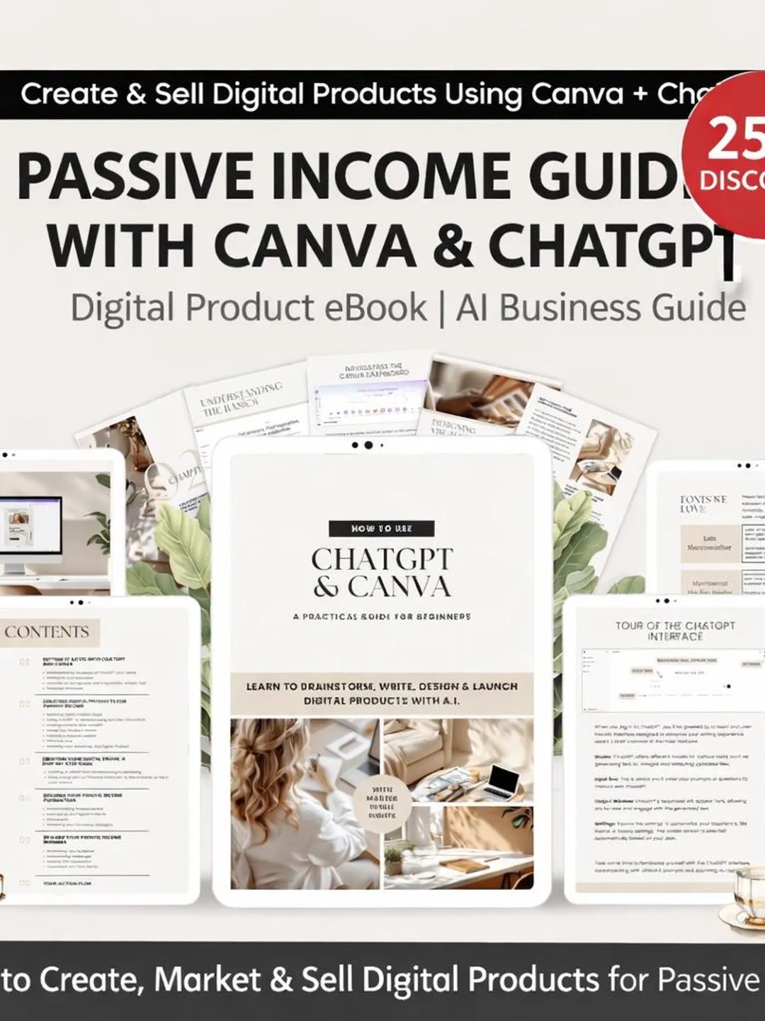 Passive Income Guide with Canva & ChatGPT | Digital Product Ebook | AI ...