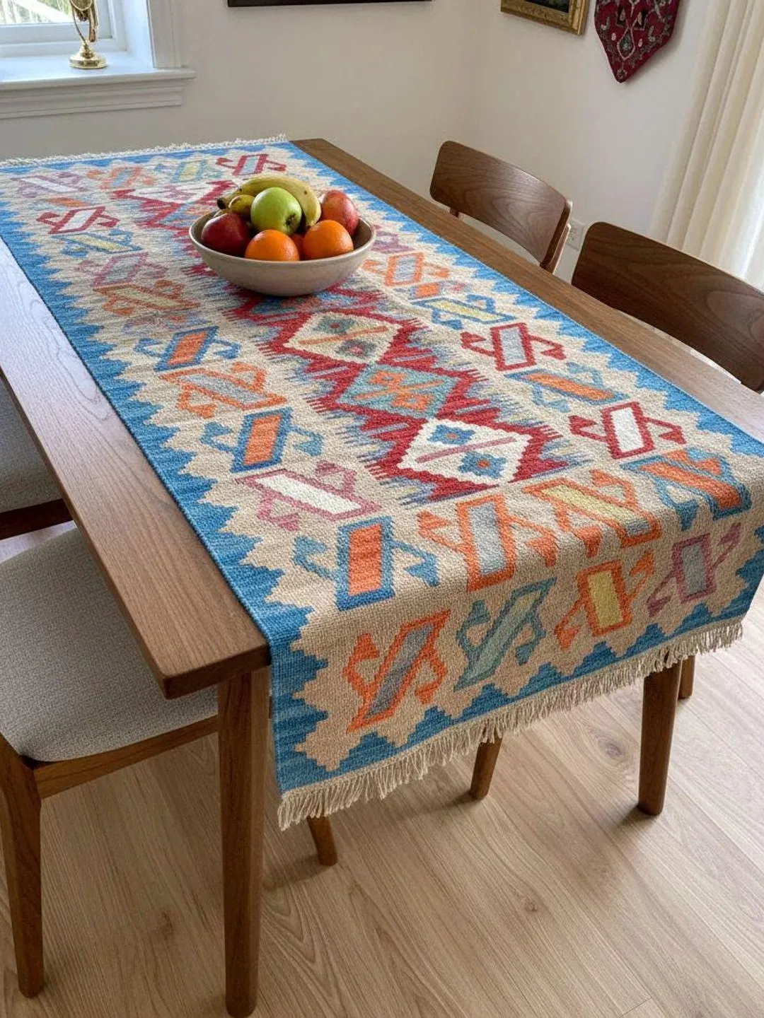 Handmade kilim runner rug - Hallway carpet in 2x10 ft - soft wool rug.
