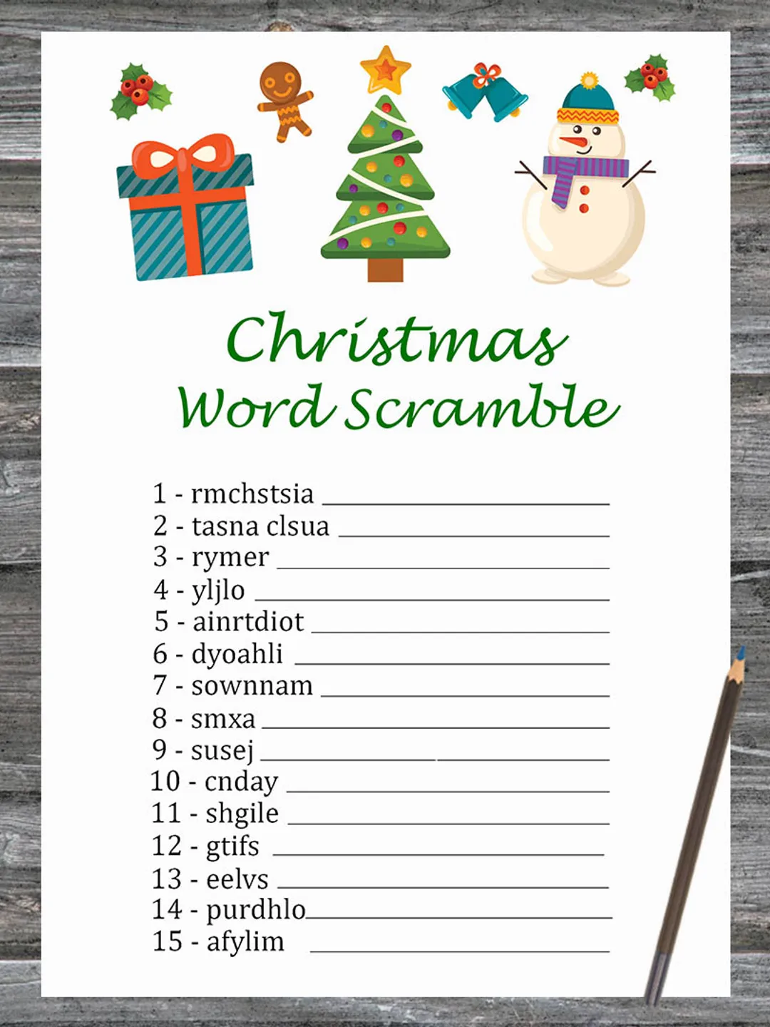 Christmas party games,Christmas Word Scramble Game Printable,Snowman ...