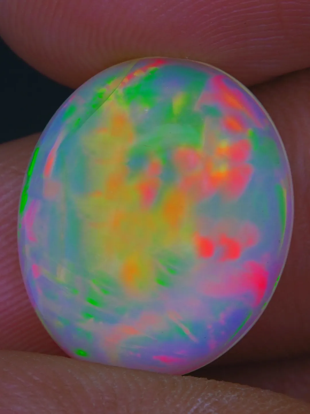 8.91 CT Red Flame Overlapping Pattern White Opal Matching for Pendant ...