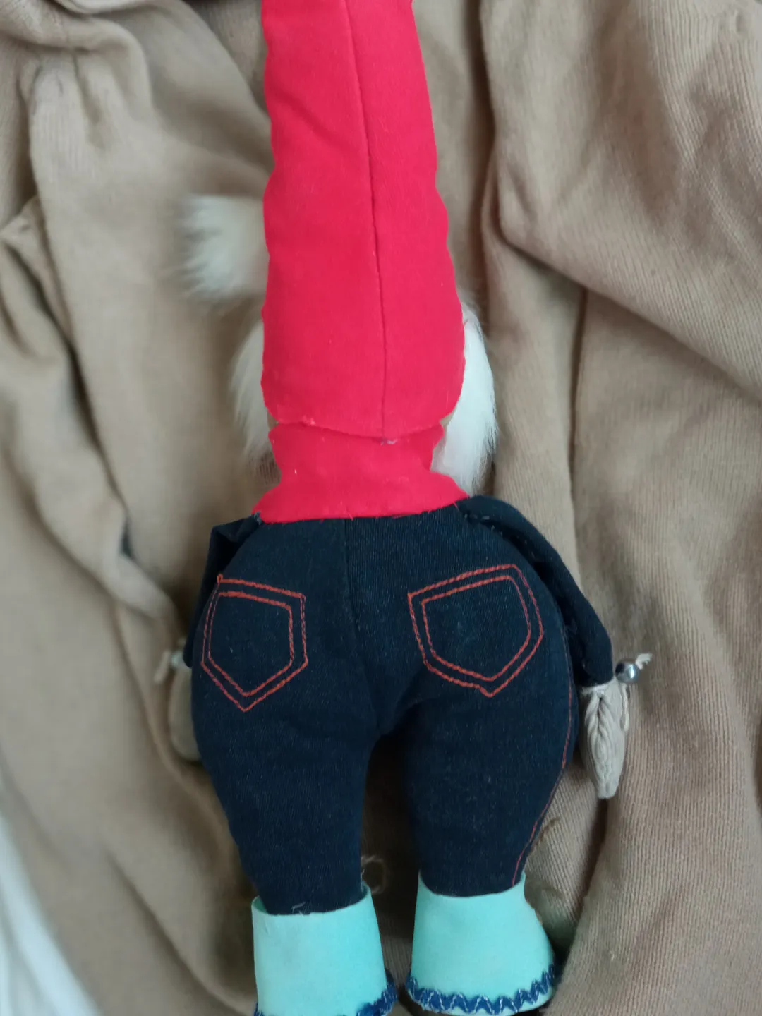 Cute denim gnome. Textile interior gnome. Christmas decor Fireplace ...