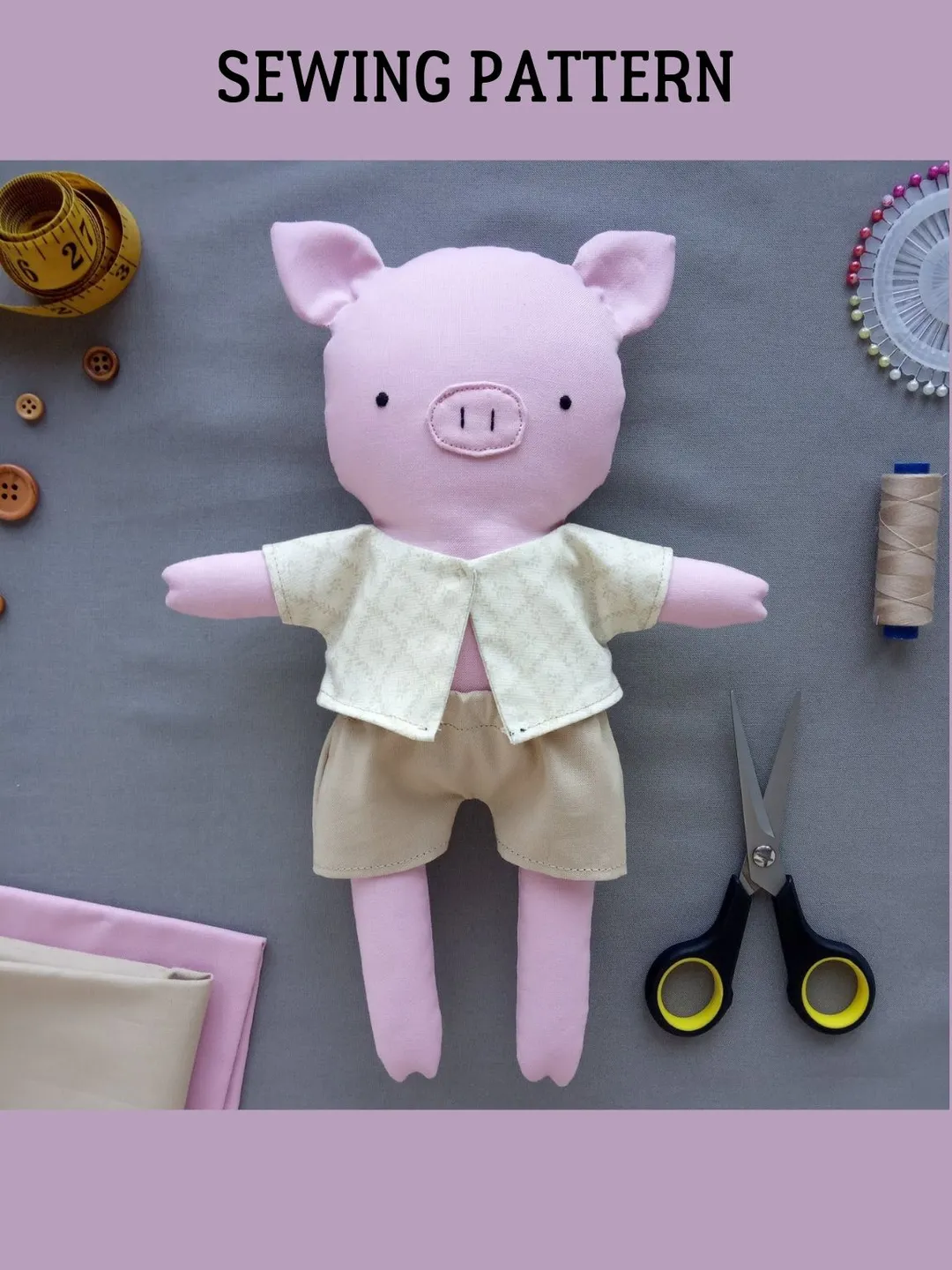 Pig Doll Easy Sewing Pattern PDF