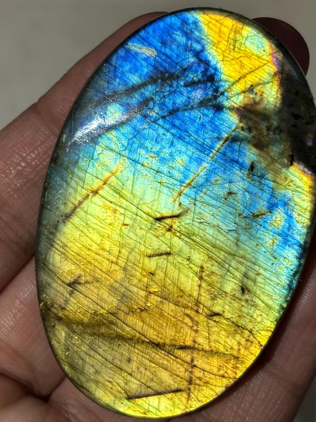 Spectrolite Cab Rare Finish Labradorite Gemstone with Vibrant Play of ...