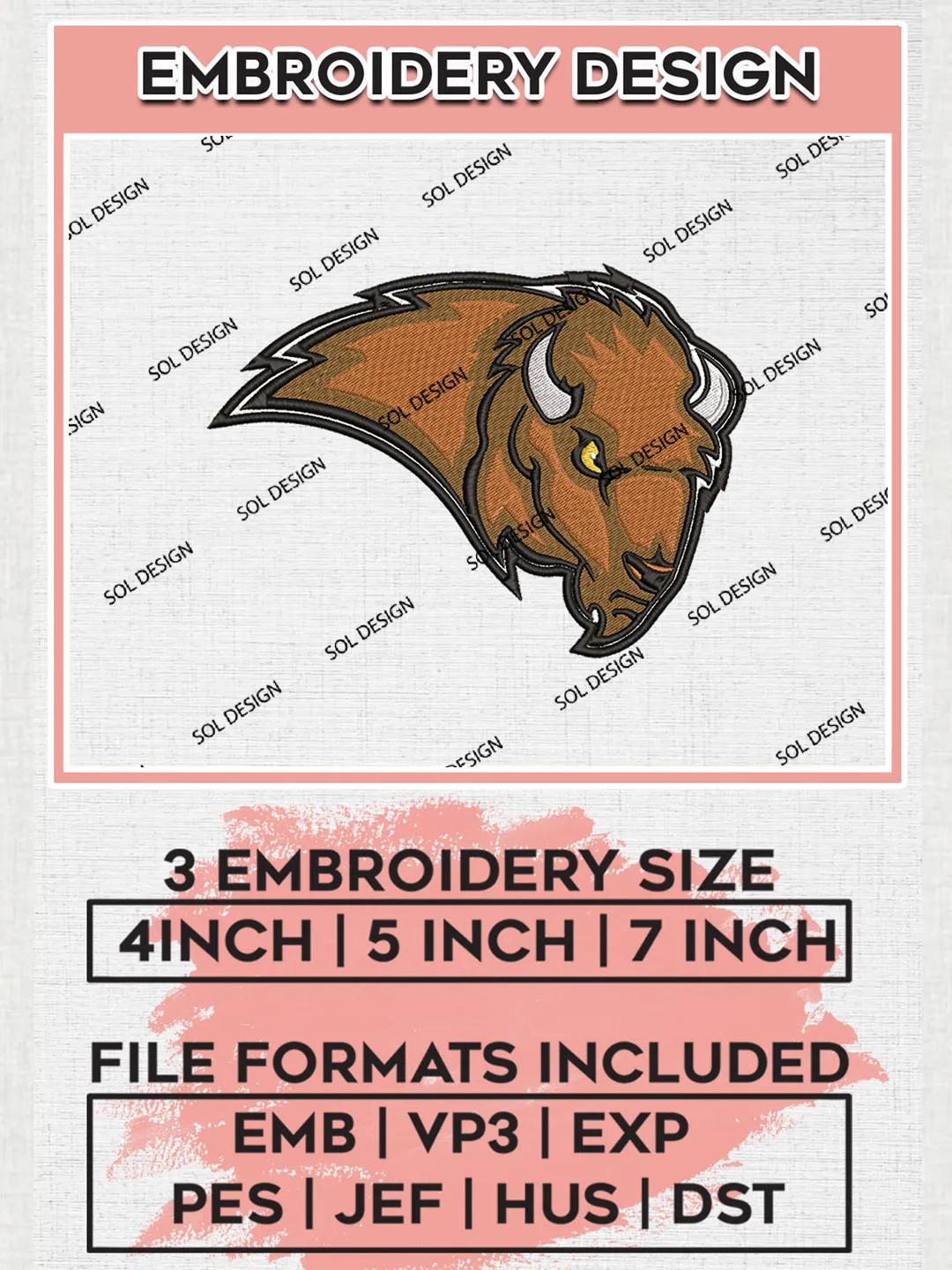 Lipscomb Bisons NCAA Football Team Mascot Logo embroidery designs, NCAA ...