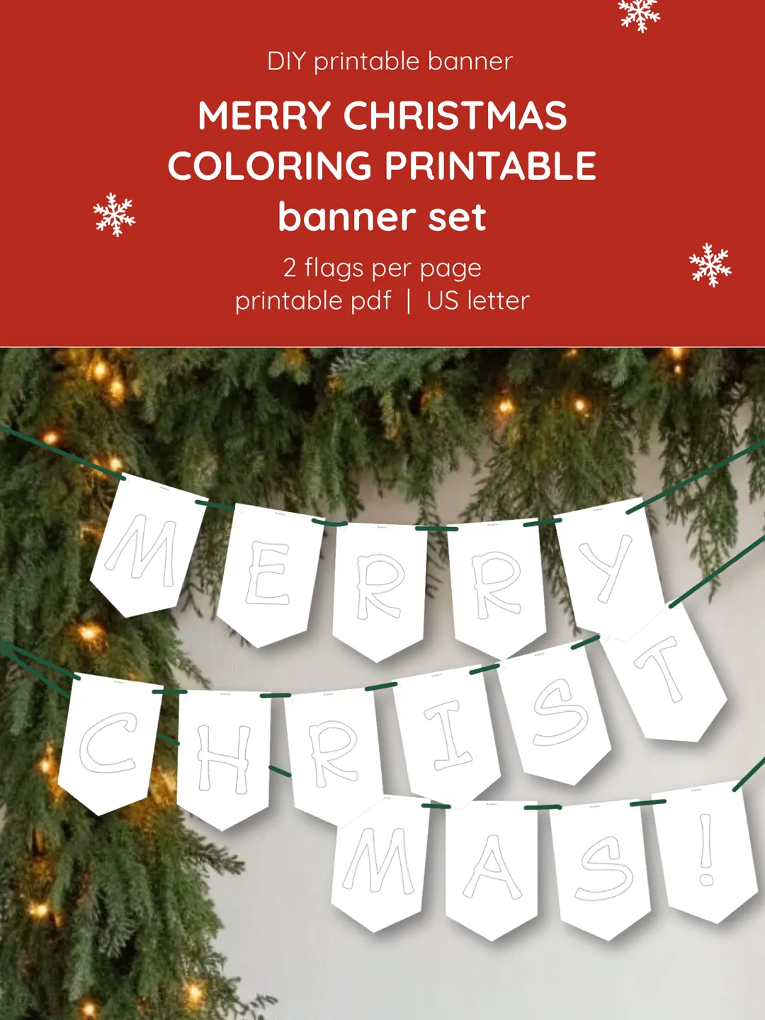 Printable Christmas Banner for Families & Classrooms. Holiday Craft Activity. Printable ...