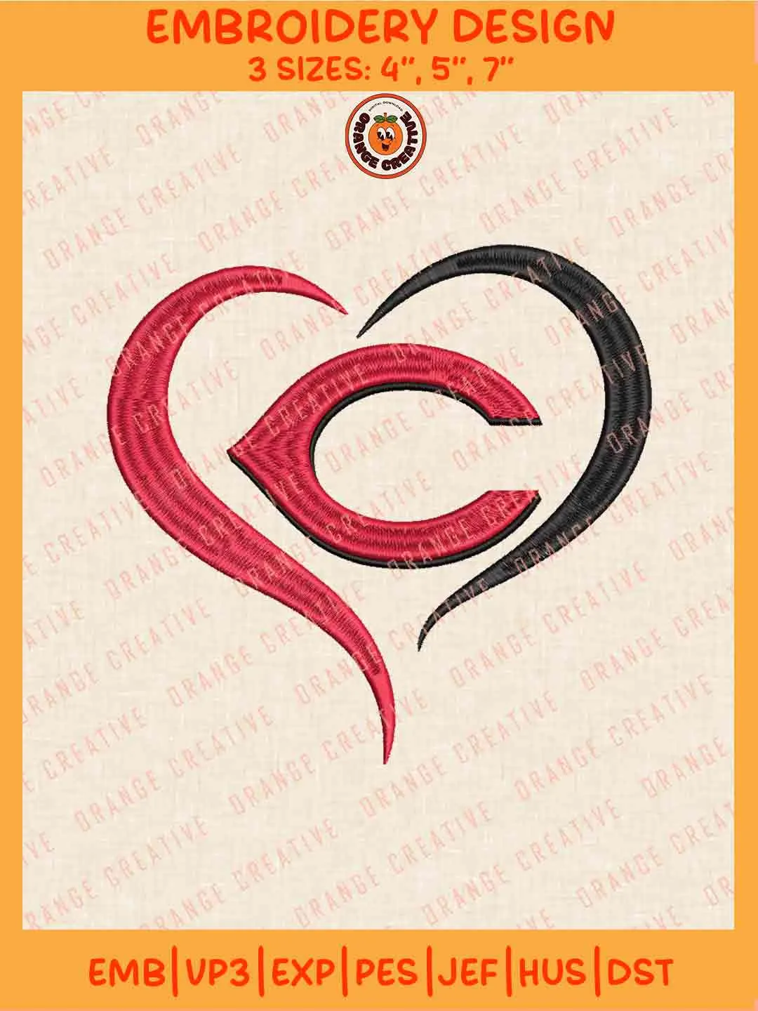 MLB Cincinnati Reds Team Heart Logo Embroidery Files, MLB Reds Team ...