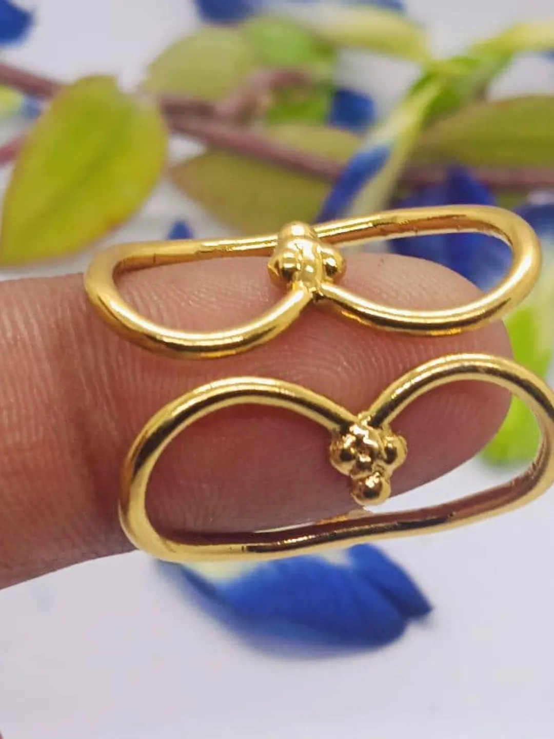 Gold Double Loop Ring – Adjustable Open Knot Statement Jewelry
