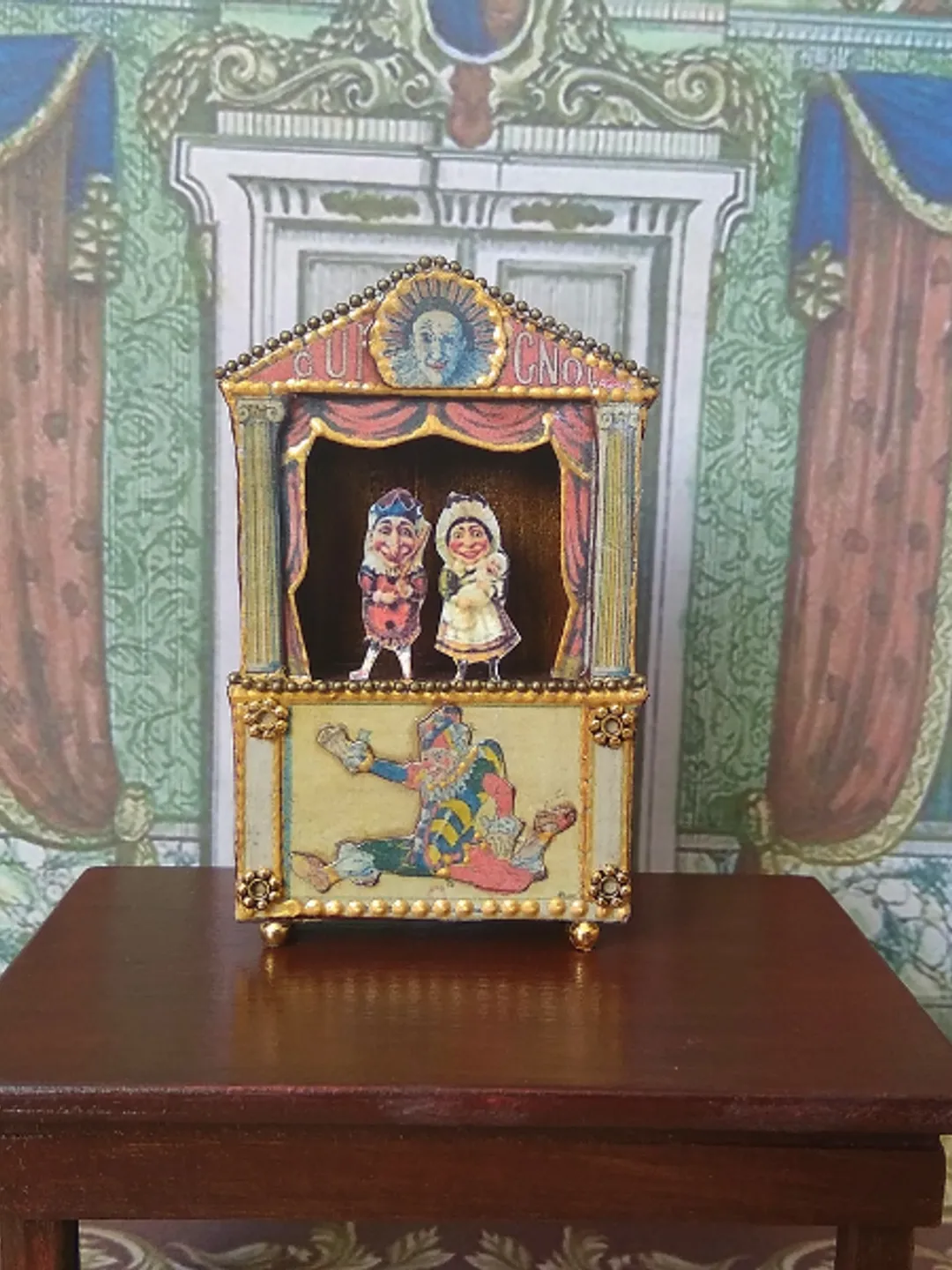 Puppet theater. Theater for a dollhouse. Handmade. Miniature dollhouse ...