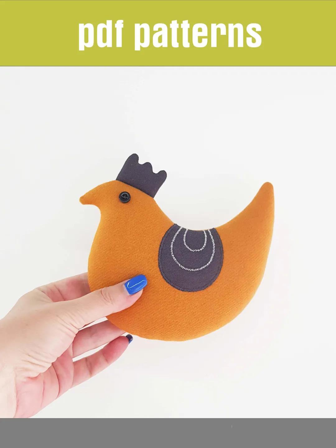 Easter Chicken Sewing pattern PDF, digital tutorial in english, easter ...