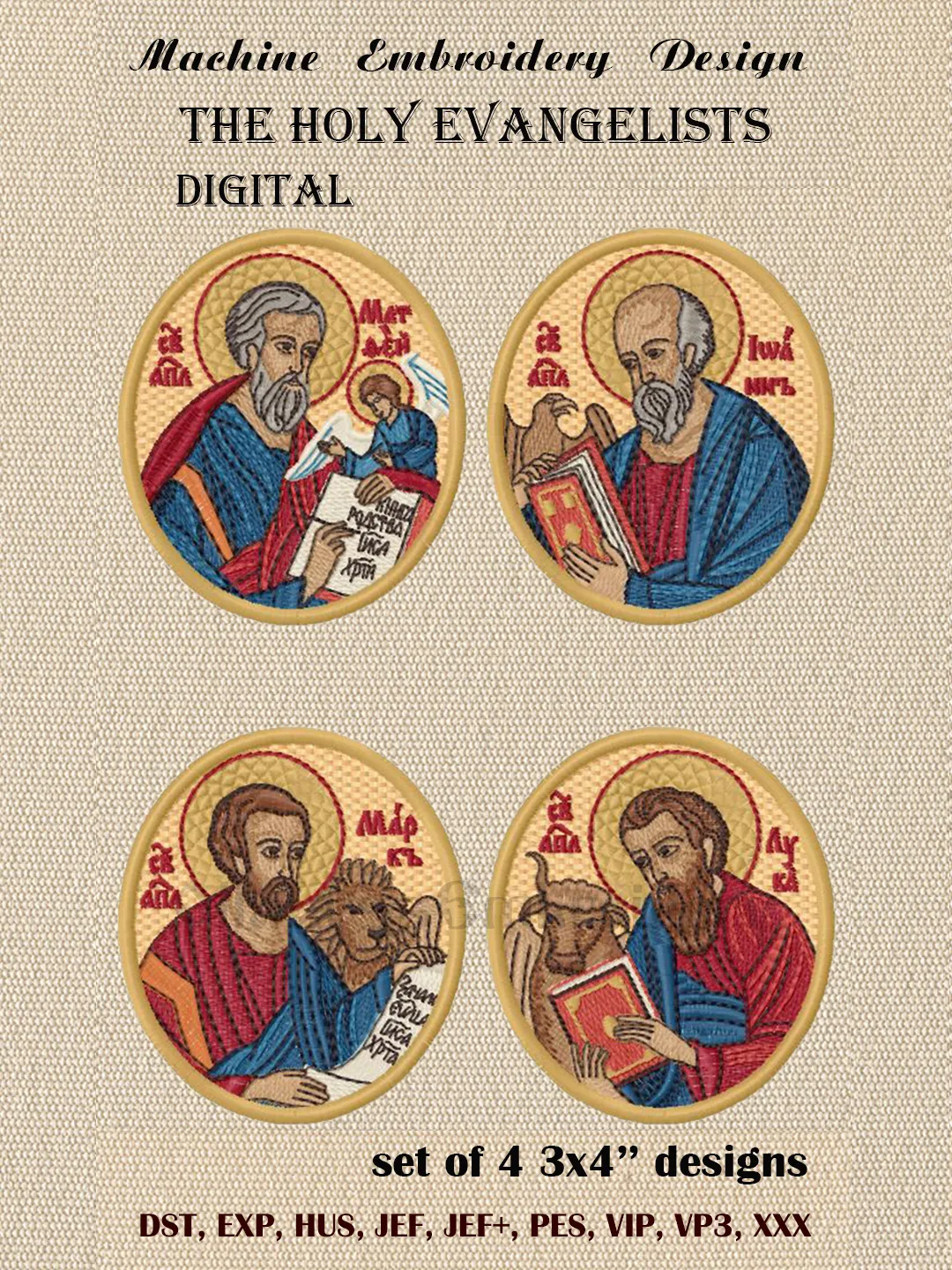 Holy Evangelists embroidery designs