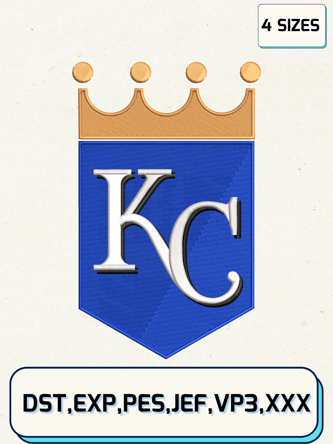 Kansas City Royals Logos Embroidery Design Files, MLB Logos Embroidery ...