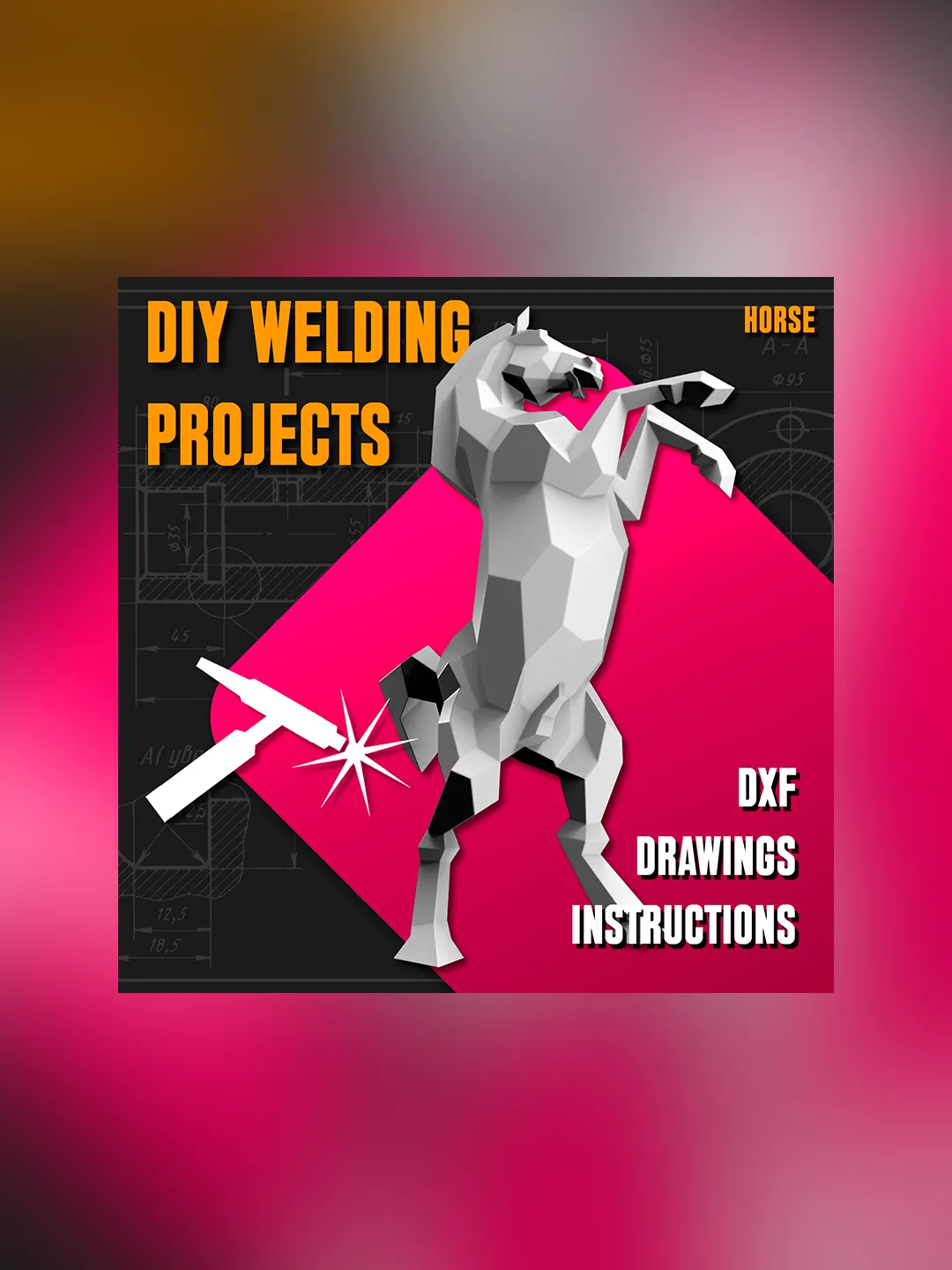 Welding Project Plans Drawings Horse (DXF, PDF)
