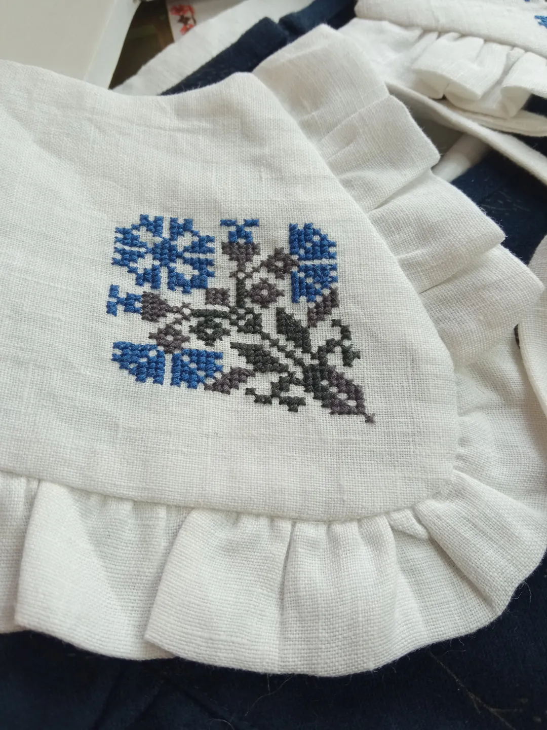 Linen Hand Embroidery Removable Collar, Detachable Frill collar ...