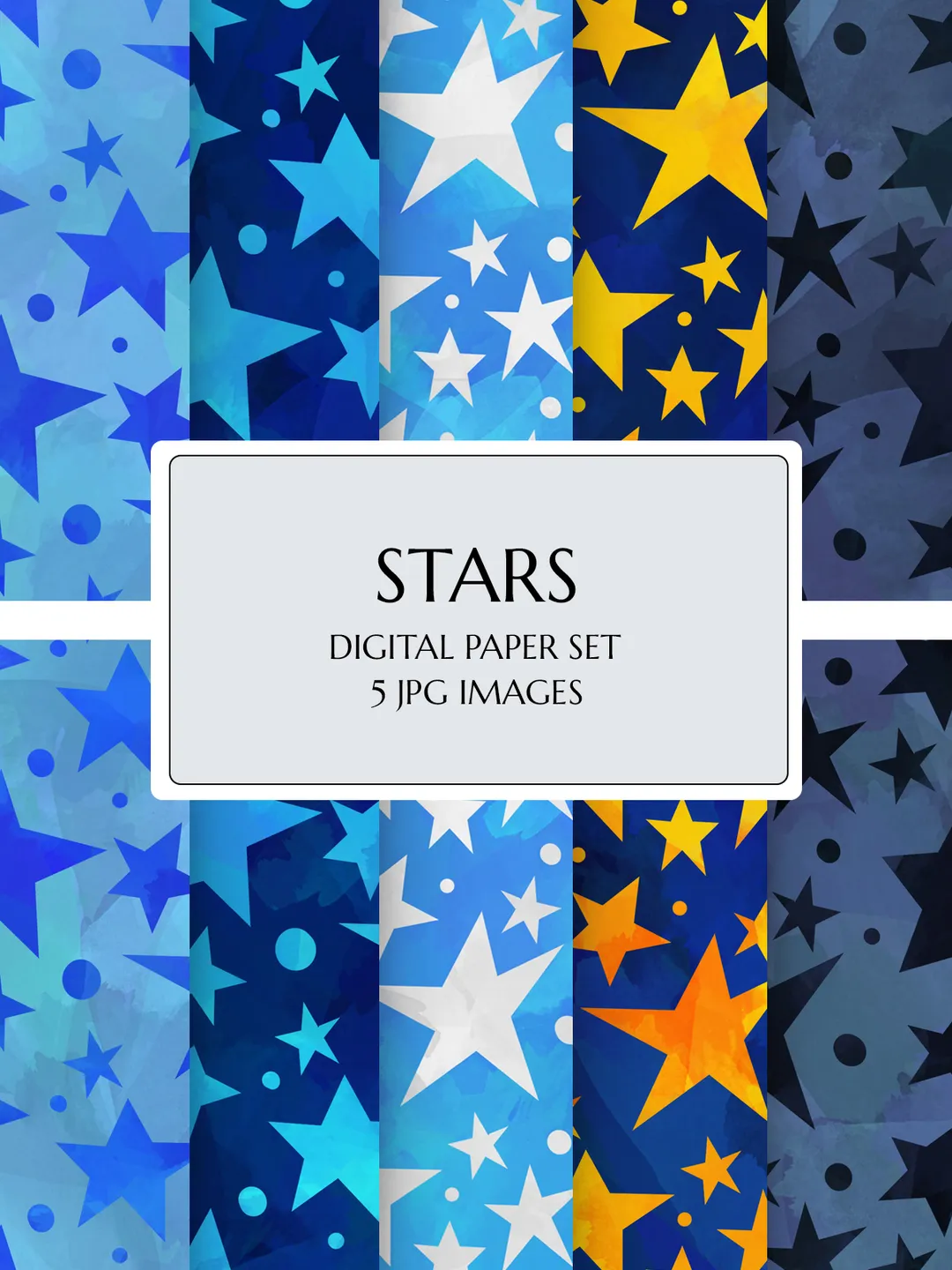 Stars Digital Paper, Stars Digital Background, Stars Digital Paper ...