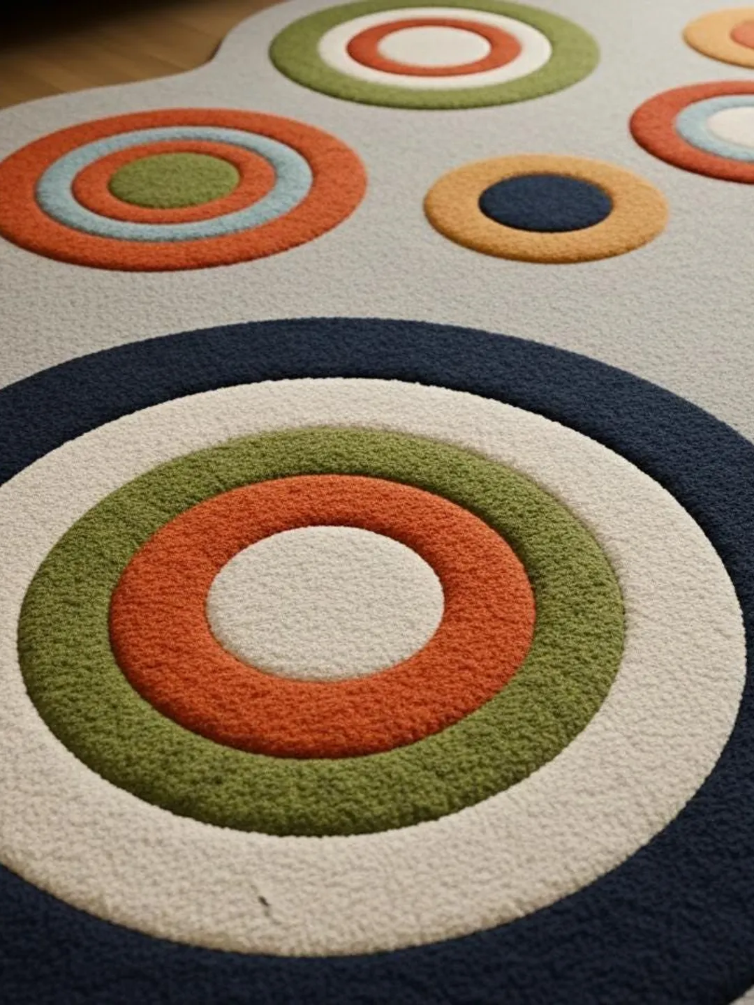 Modern Multicolor Concentric Circle Area Rug for Living Room , Bedroom ...