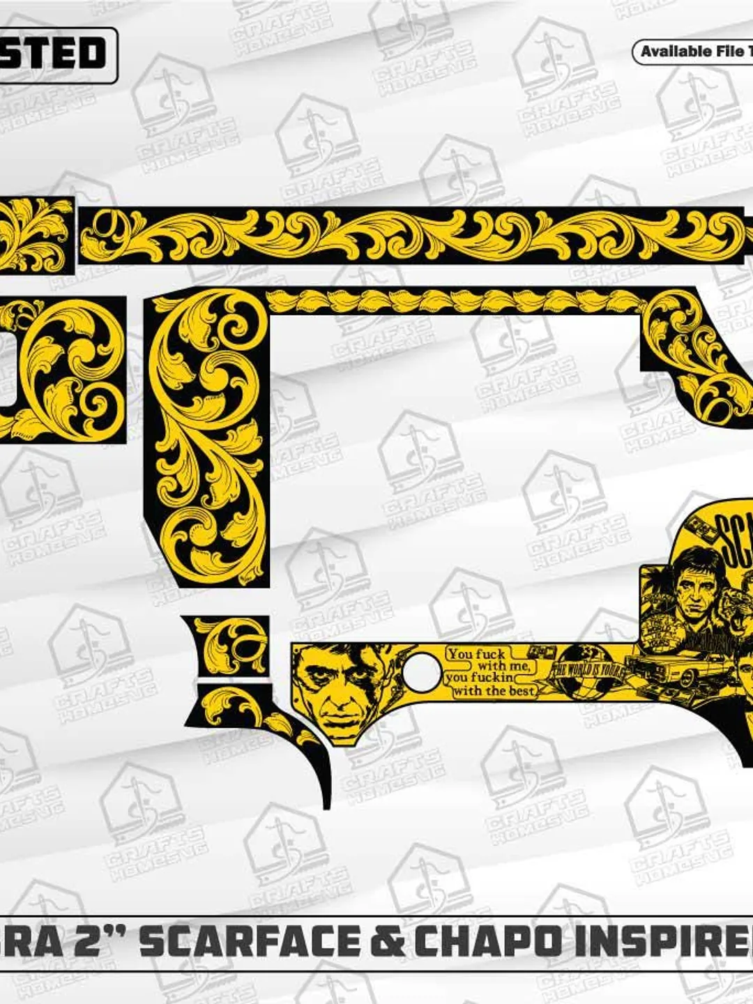 Scarface & Chapo Inspired Design SVG For Colt1911 Govt. Model: Laser ...