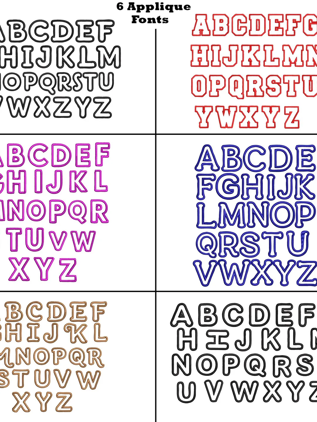 Modern Cursive Machine Embroidery Font, Monogram Script Alphabet, Satin ...
