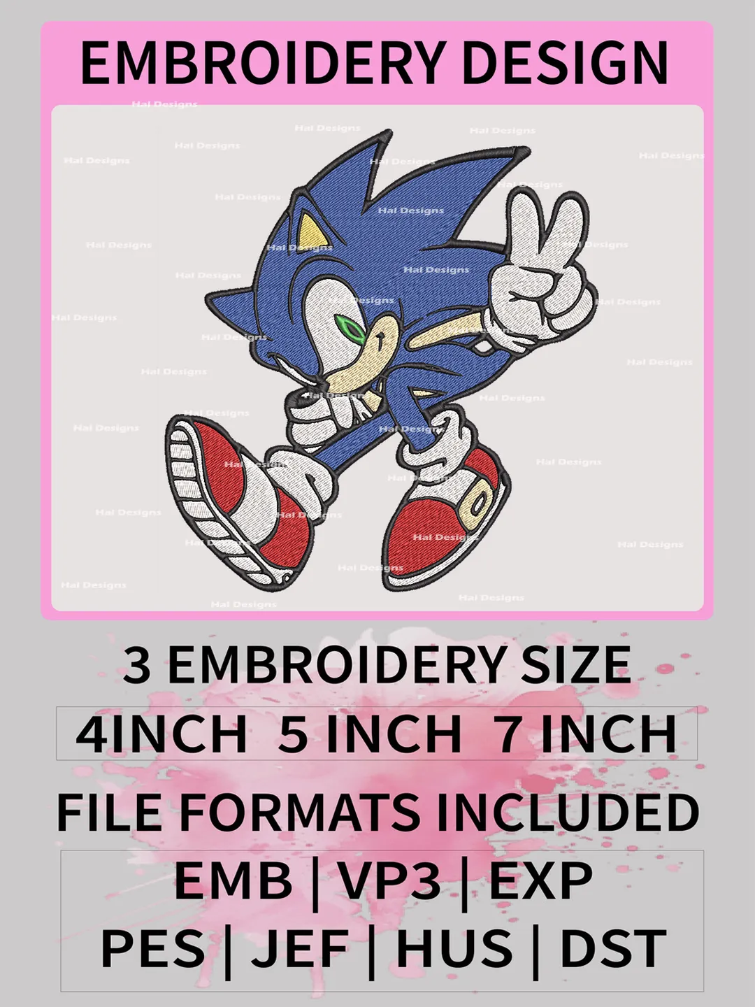 Sonic Embroidery Designs – Sonic The Hedgehog Machine Embroidery Files