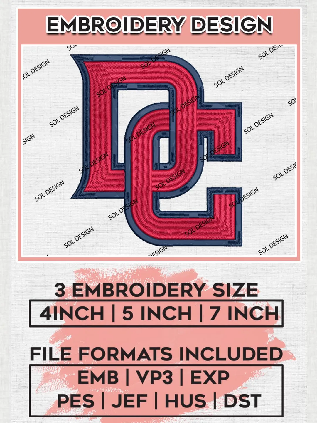 MLB Washington Nationals Wordmark Logo Embroidery Files, MLB Washington ...