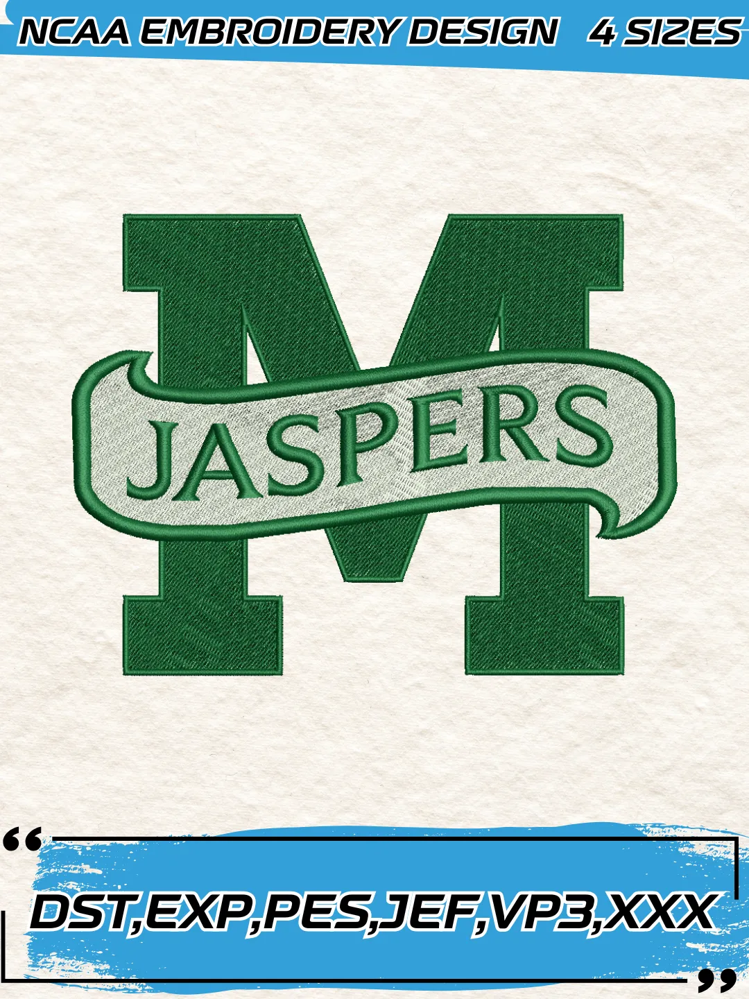 Manhattan Jaspers Logos Embroidery Design Files, NCAA Logos Embroidery ...