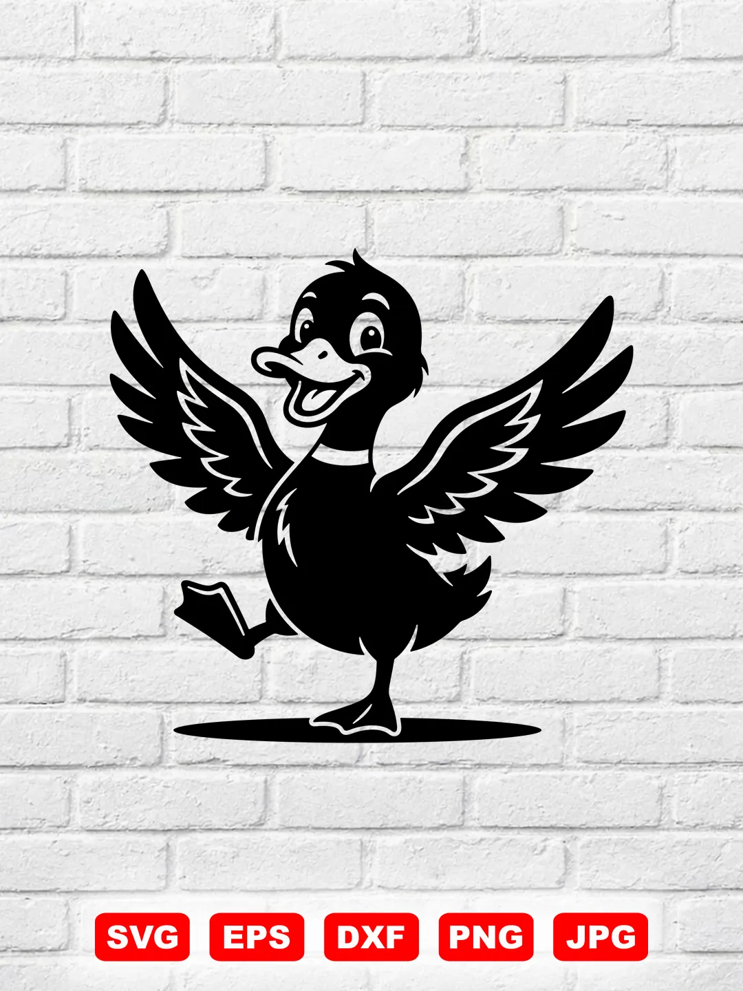 Happy duck SVG Cut File, Funny cartoon duck SVG farm animal silhouette ...