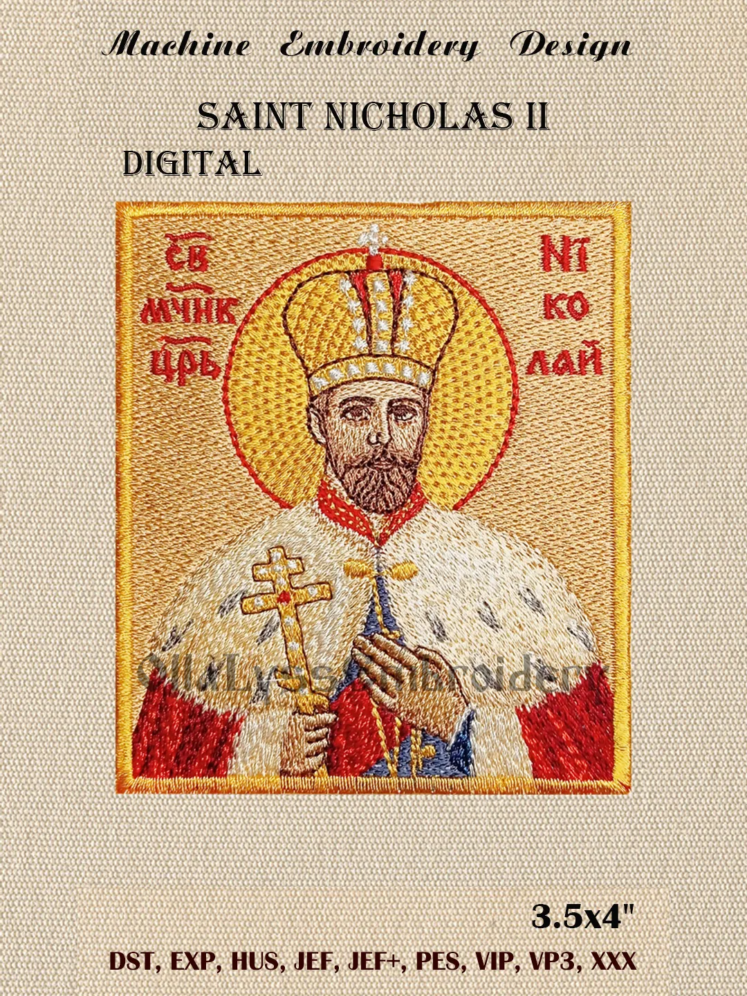 Saint Nicholas embroidery design