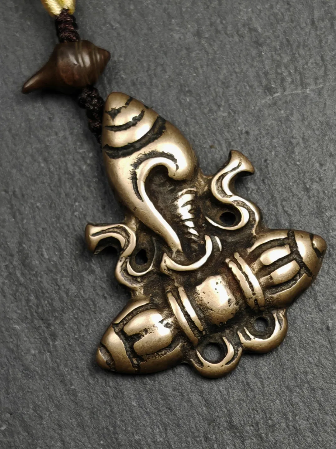 Tibetan Conch Shell Amulet: Lima Brass Buddhist Necklace, Protective Charm