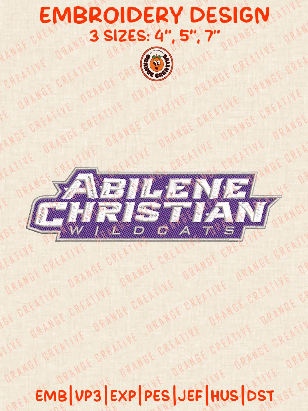 NCAA ACU Wildcats Logo Embroidery Files, Abilene Christian Wildcats ...
