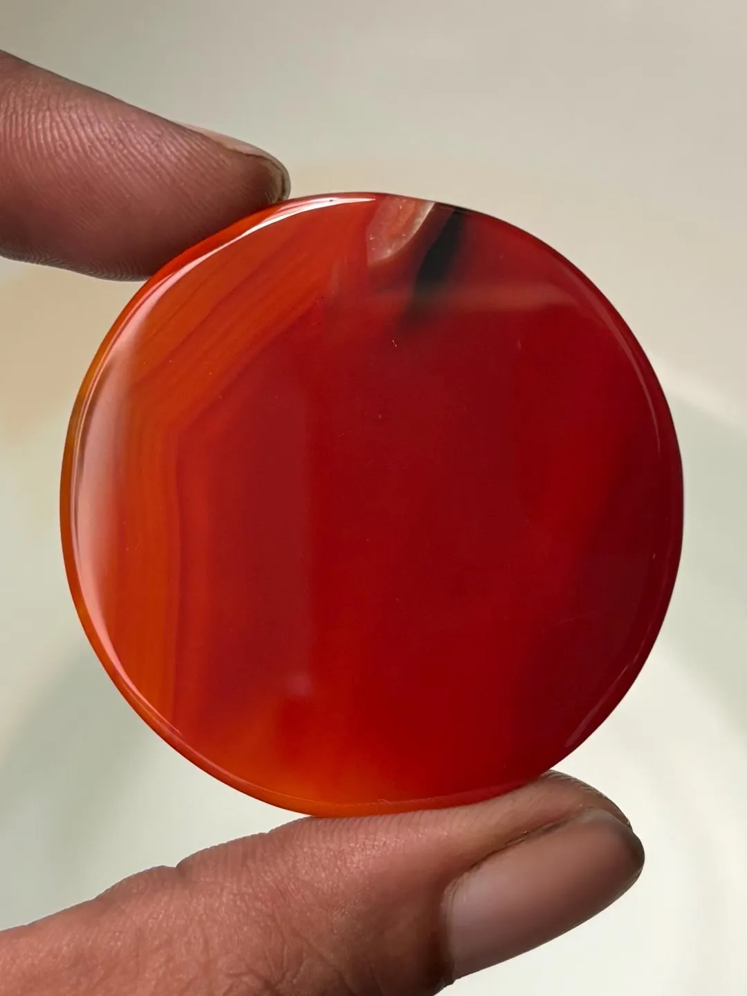 Red Banded Agate Cabochon: Round Gemstone, 50mm