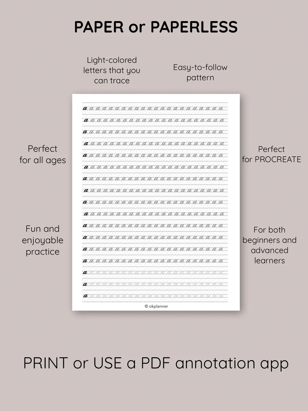 Printable Traceable Calligraphy Worksheets for Capital & Lowercase ...