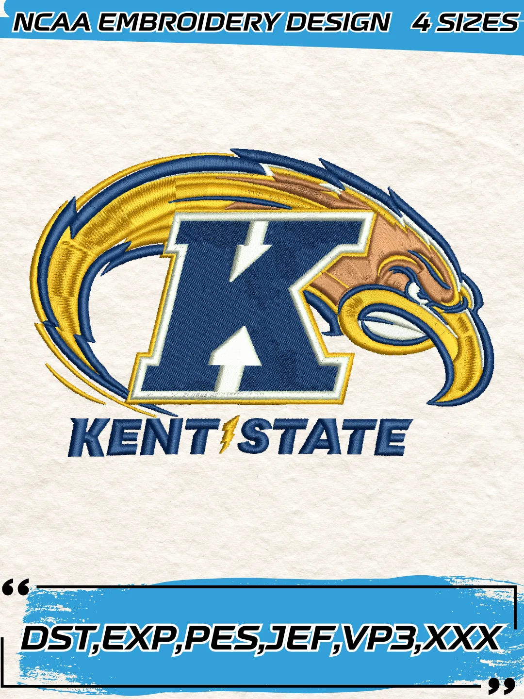 Kent State Golden Flashes Logo Embroidery Design,NCAA Logo Embroidery ...