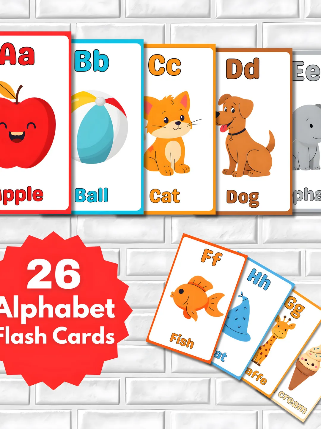 26 abc flashcards, alphabet flash cards, kids colors alphabet ...