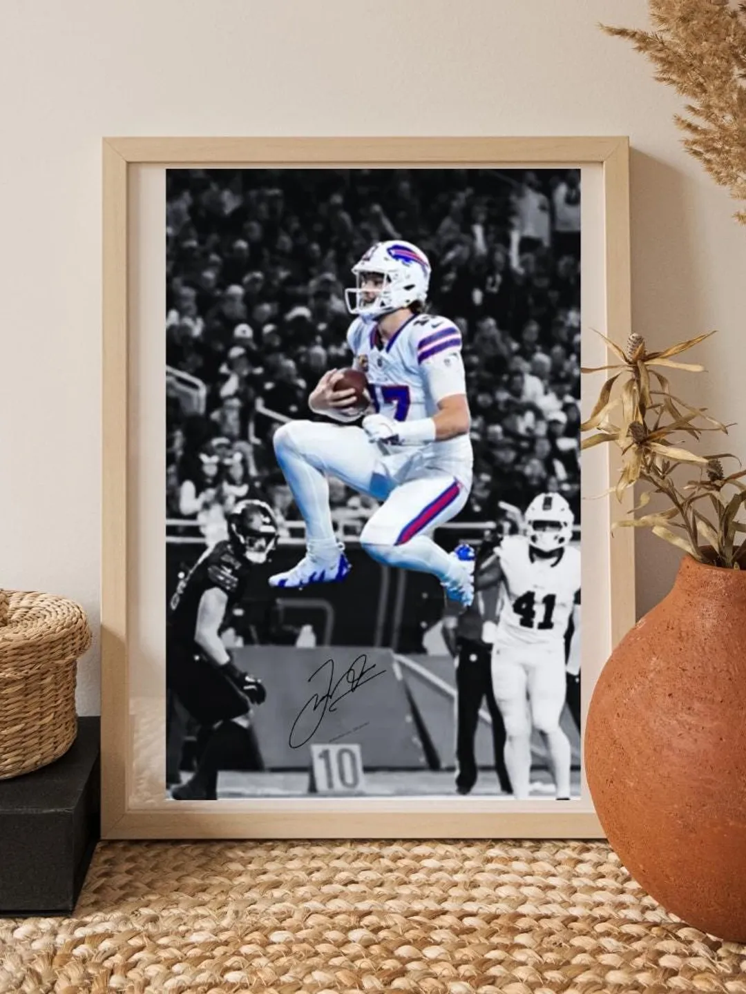Josh Allen Printable Wall Art | NFL MVP Quarterback | Game Room ...