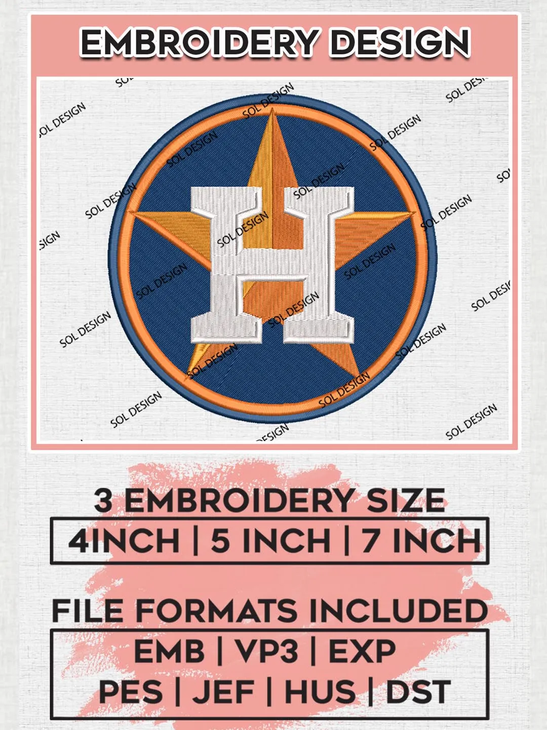 MLB Houston Astros Embroidery Design Files, MLB Houston Astros Team ...